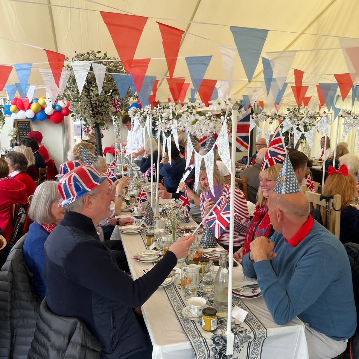 Coronation tea in the Marquee – Tiptree