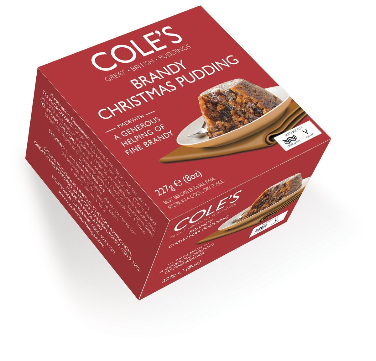 Cole's Brandy Christmas Pudding 227g – Tiptree