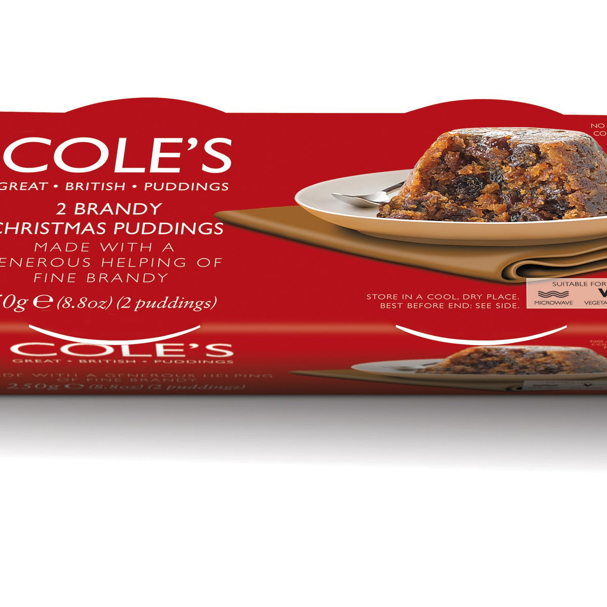 Cole's Brandy Christmas Pudding Twin Pack 2x125g – Tiptree